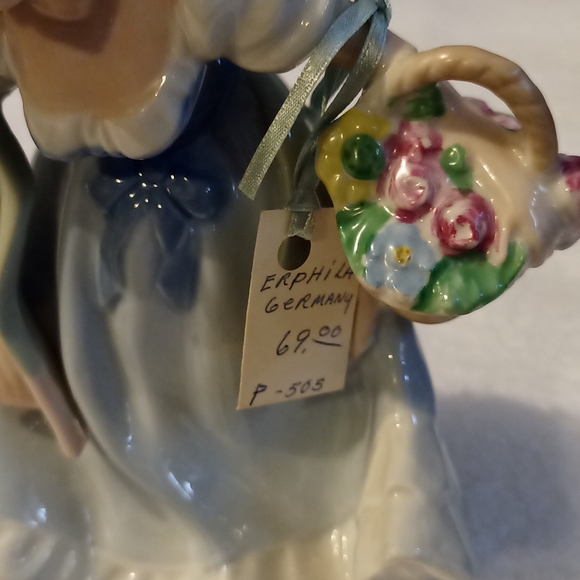 Erphila | Accents | Antique Erphila Porcelain Figurine Lady With Basket ...